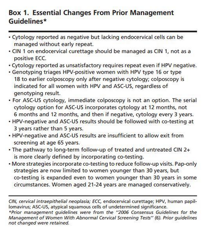 The New HPV Guidelines. Balancing Benefits and Harms of Cervical Cancer ...